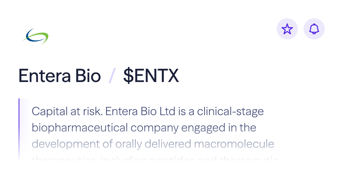 Buy Entera Bio stock | $ENTX Share Price | Lightyear