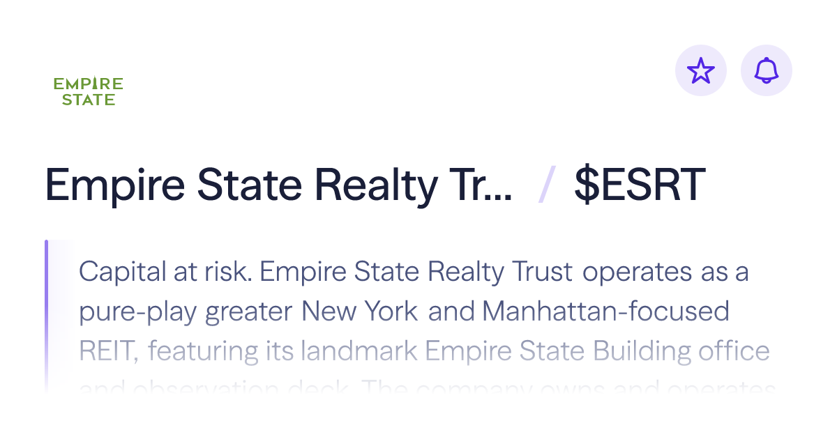 Buy Empire State Realty Trust stock | $ESRT Share Price | Lightyear