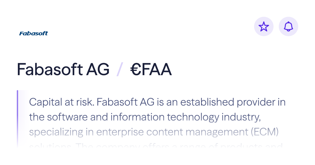 Buy Fabasoft AG stock | €FAA Share Price | Lightyear
