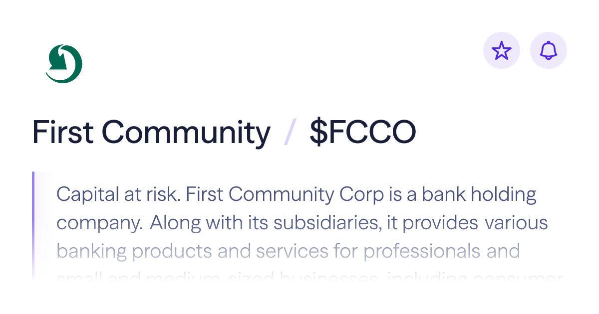 Buy First Community stock | $FCCO Share Price | Lightyear