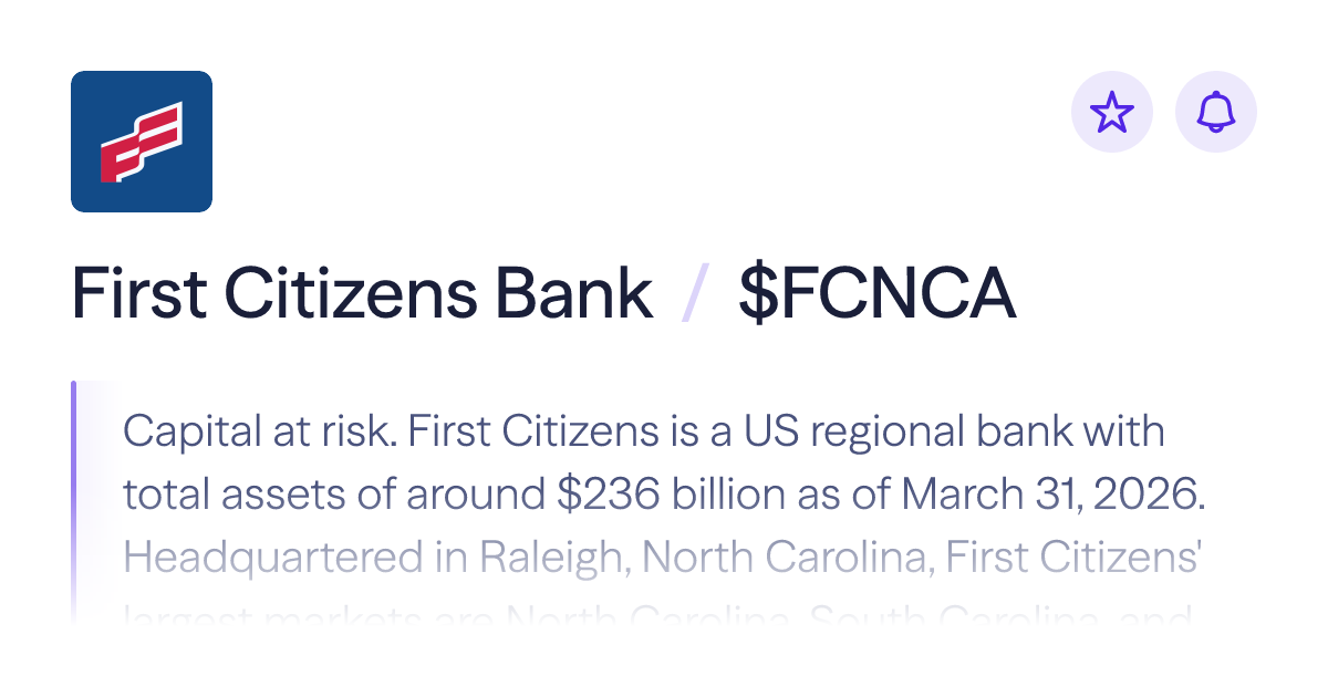 Buy First Citizens Bank stock | $FCNCA Share Price | Lightyear