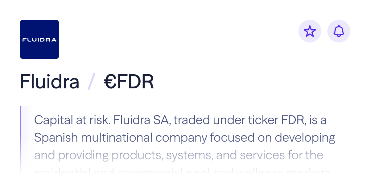 Buy Fluidra stock | €FDR Share Price | Lightyear