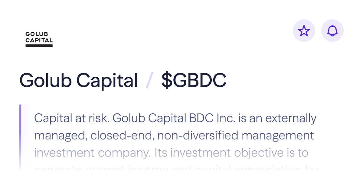 Buy Golub Capital stock | $GBDC Share Price | Lightyear