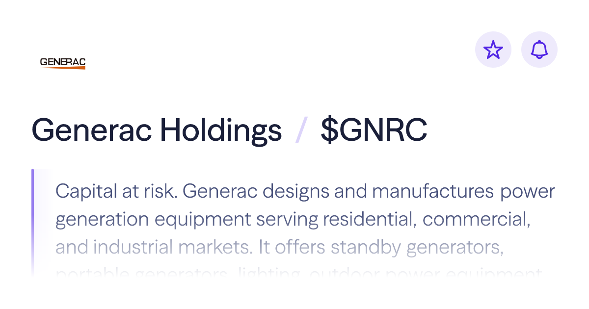 Buy Generac Holdings stock | $GNRC Share Price | Lightyear