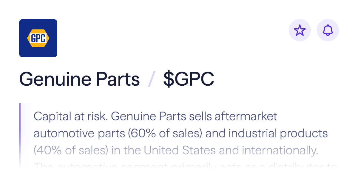 Buy Genuine Parts stock | $GPC Share Price | Lightyear