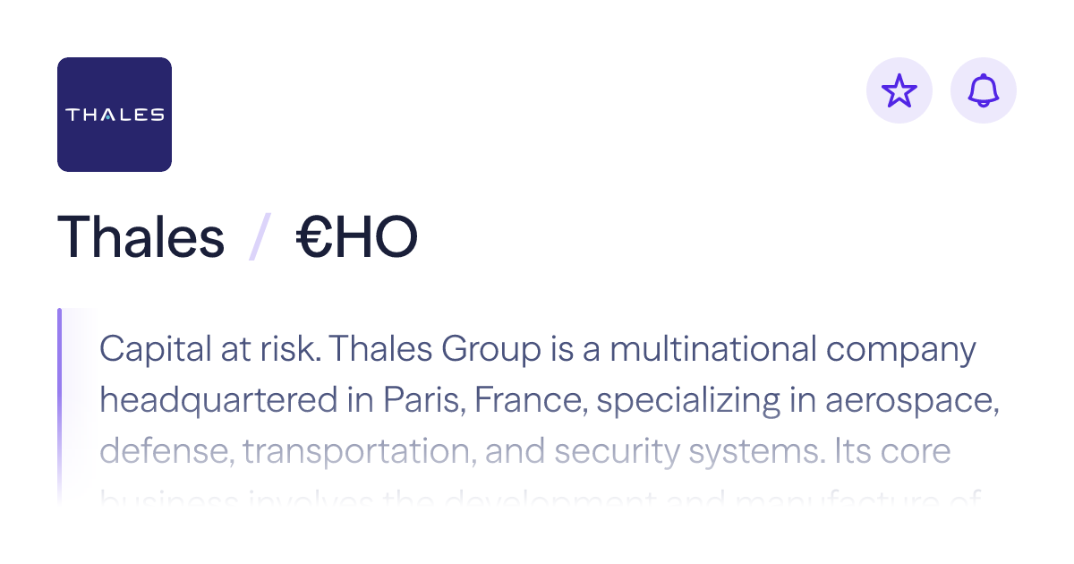 Buy Thales stock | €HO Share Price | Lightyear