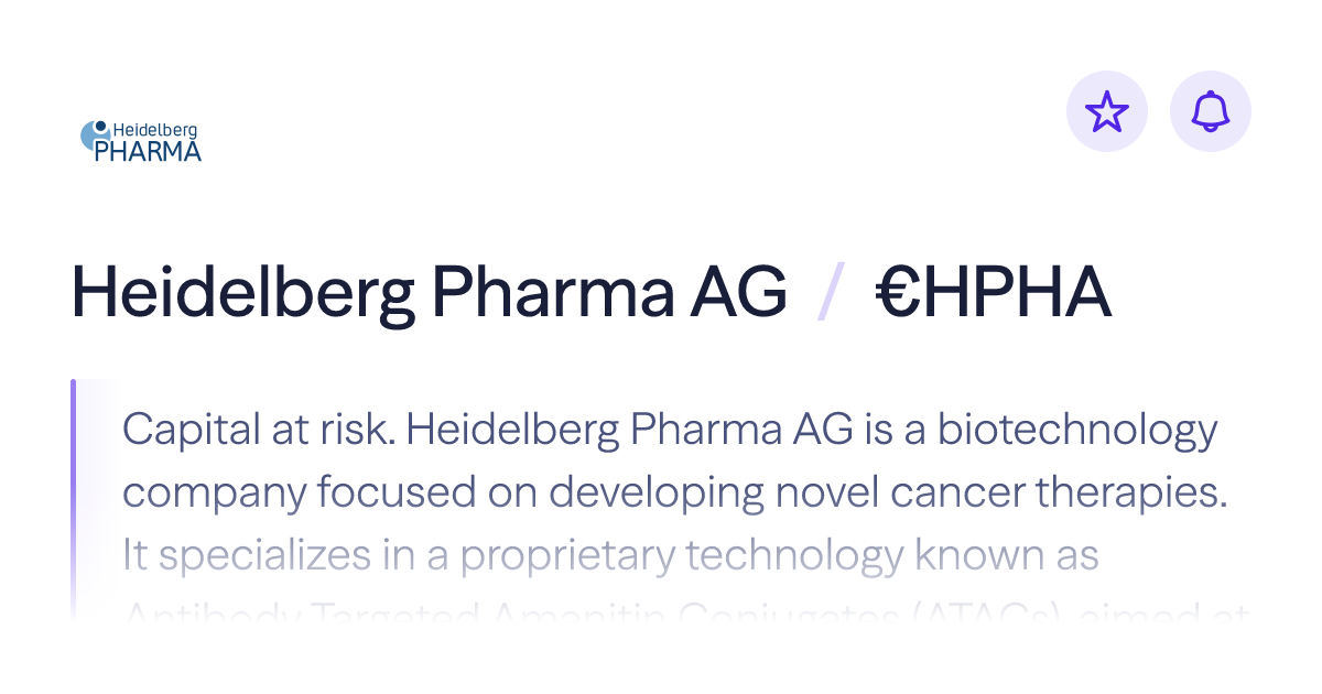 Buy Heidelberg Pharma AG stock | €HPHA Share Price | Lightyear