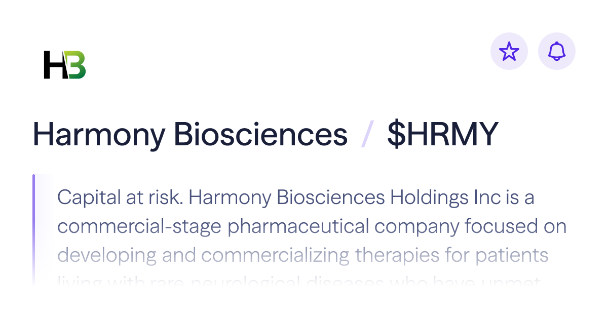 Buy Harmony Biosciences stock | $HRMY Share Price | Lightyear