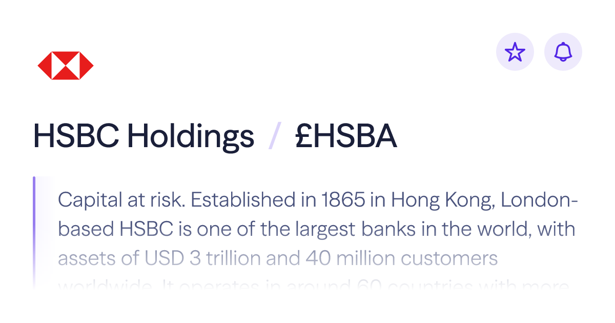 Buy HSBC Holdings stock | £HSBA Share Price | Lightyear