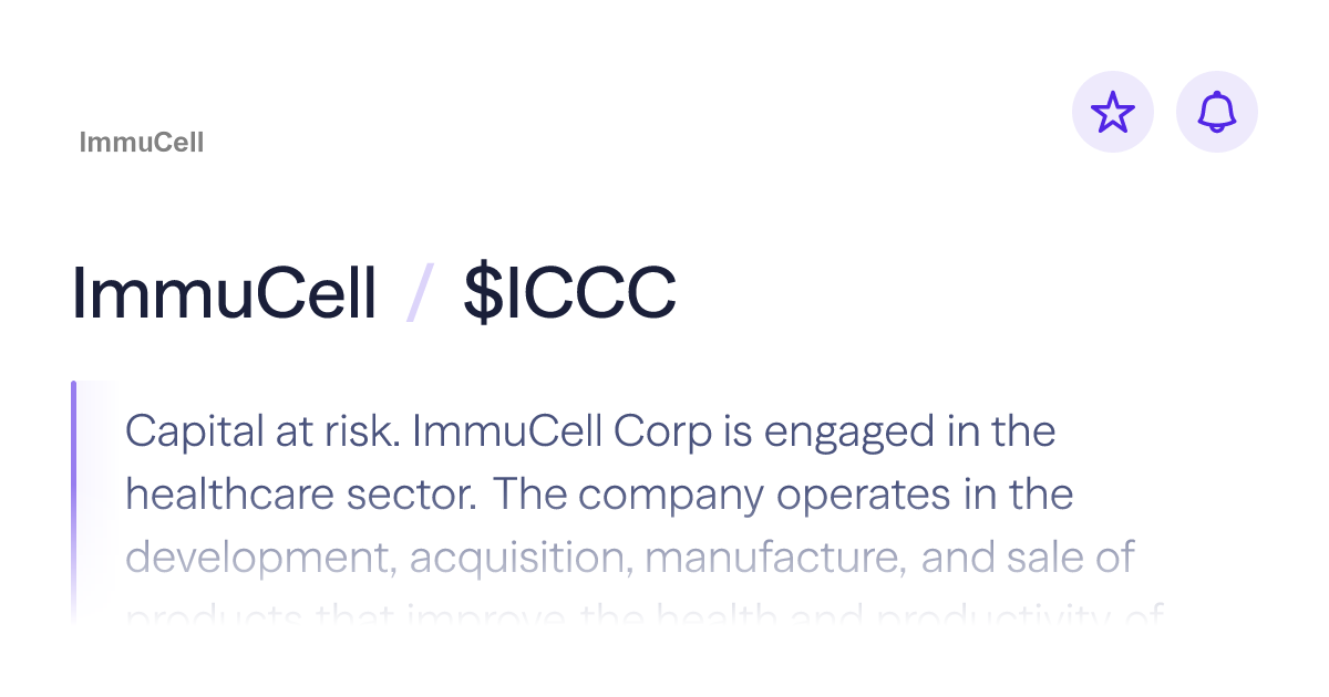 Buy ImmuCell stock | $ICCC Share Price | Lightyear