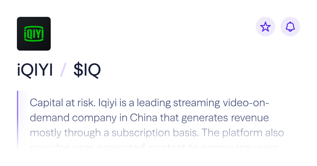 Buy iQIYI stock | $IQ Share Price | Lightyear