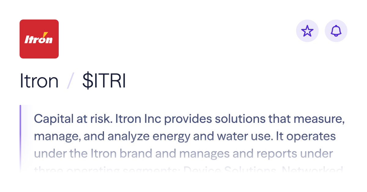 Buy Itron stock | $ITRI Share Price | Lightyear
