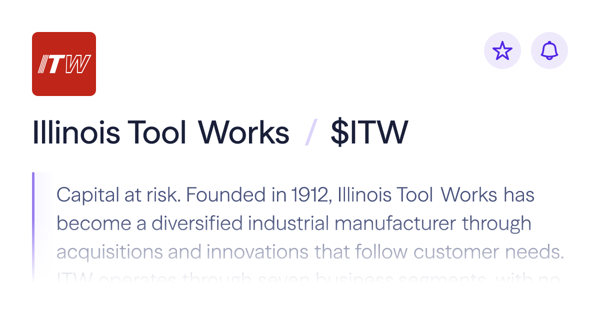 Buy Illinois Tool Works stock | $ITW Share Price | Lightyear