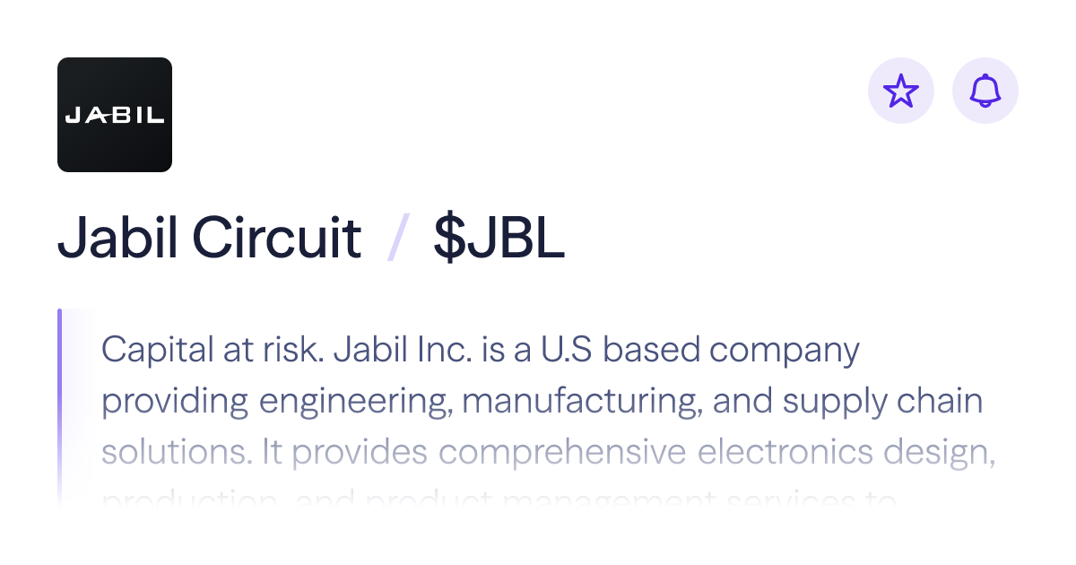 Buy Jabil Circuit stock | $JBL Share Price | Lightyear