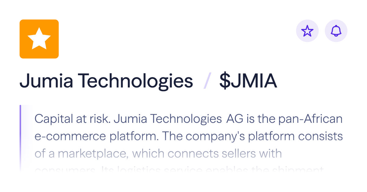 Buy Jumia Technologies stock | $JMIA Share Price | Lightyear
