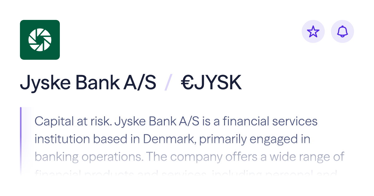 Buy Jyske Bank A/S stock | €JYSK Share Price | Lightyear