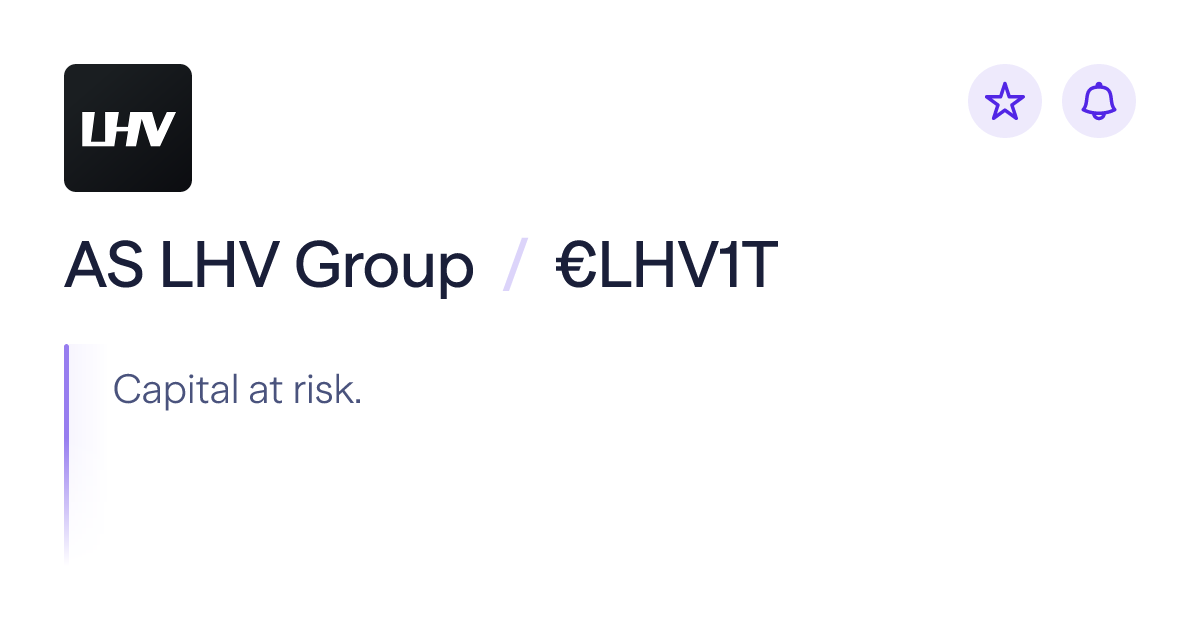 Buy AS LHV Group stock | €LHV1T Share Price | Lightyear