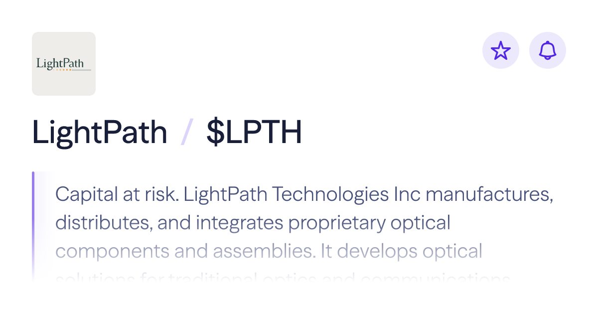 Buy LightPath stock | $LPTH Share Price | Lightyear