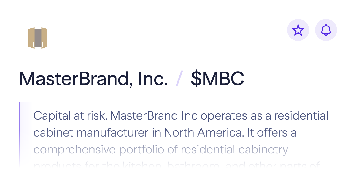 Buy MasterBrand, Inc. stock | $MBC Share Price | Lightyear