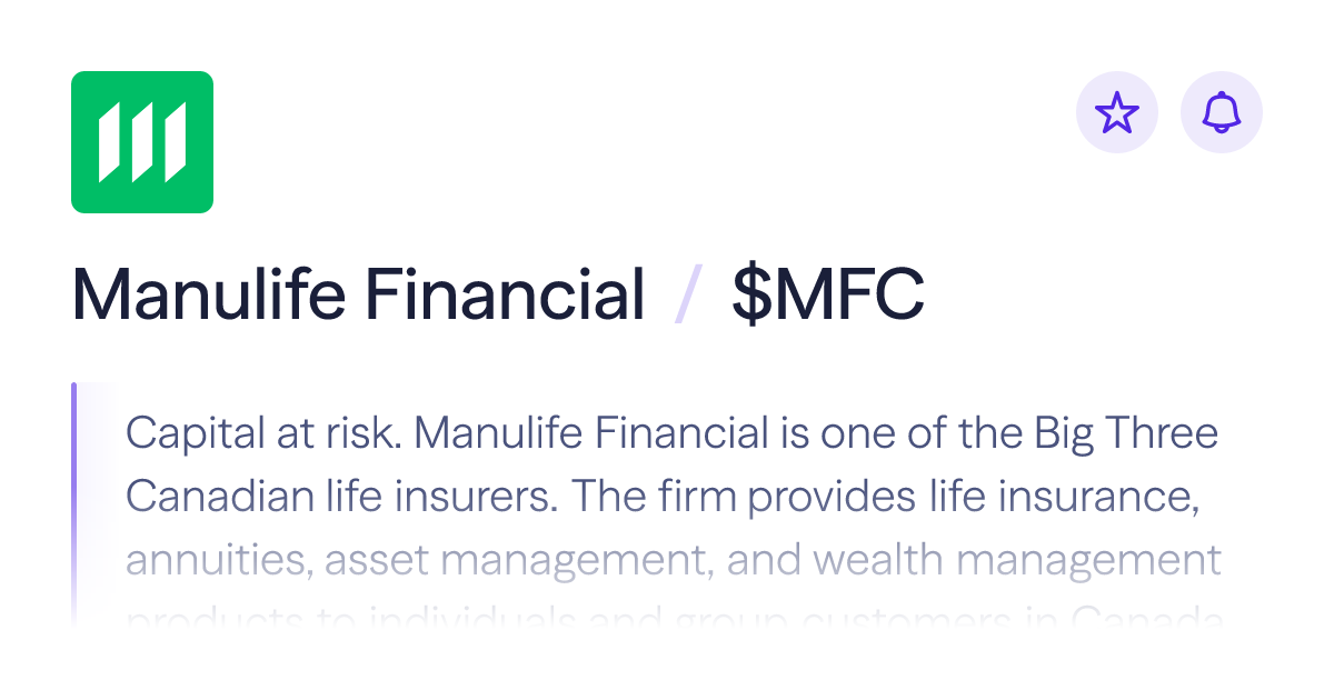 Buy Manulife Financial stock | $MFC Share Price | Lightyear