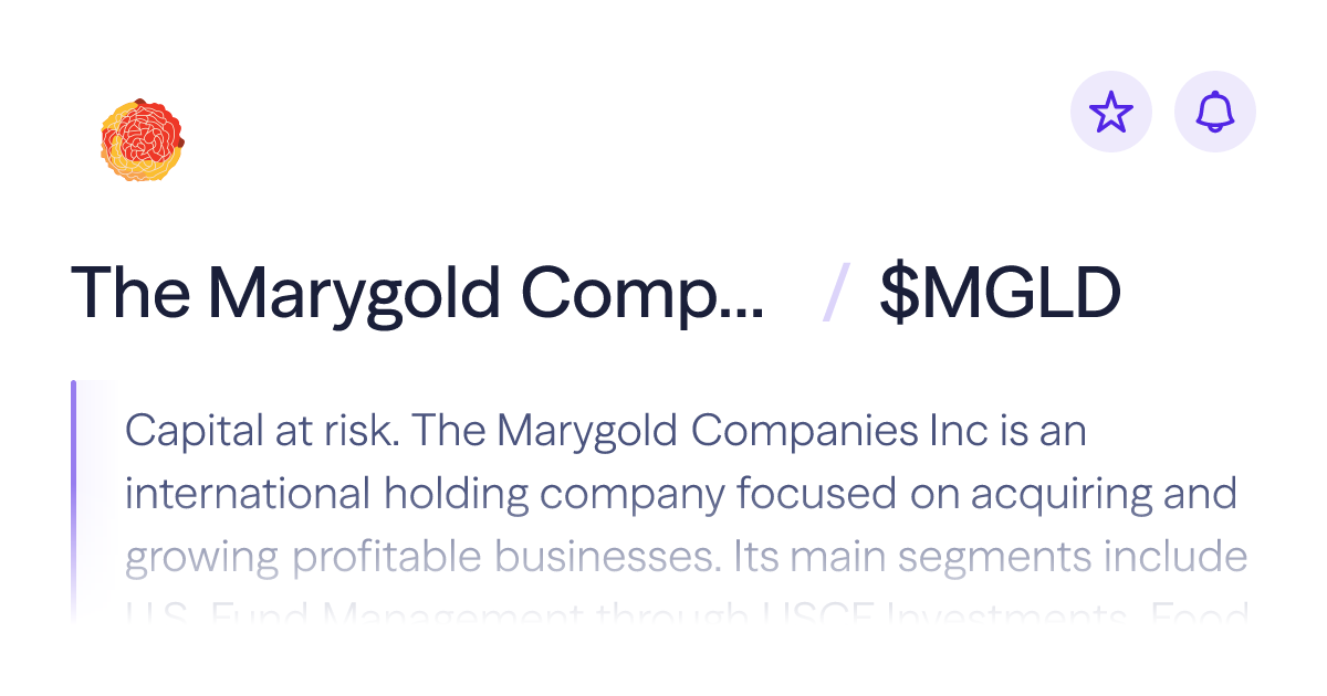 Buy The Marygold Companies Inc. stock | $MGLD Share Price | Lightyear