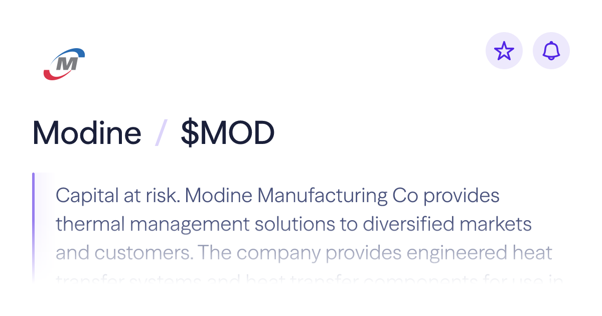 Buy Modine stock | $MOD Share Price | Lightyear