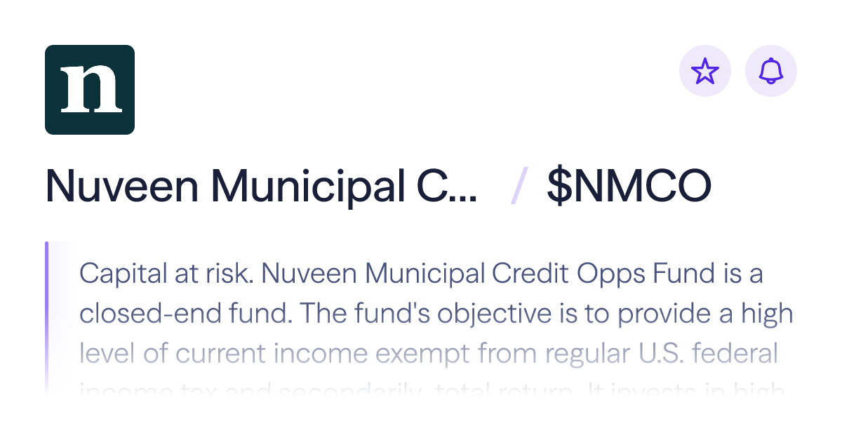 Buy Nuveen Municipal Credit Opportunities stock | $NMCO Share Price ...