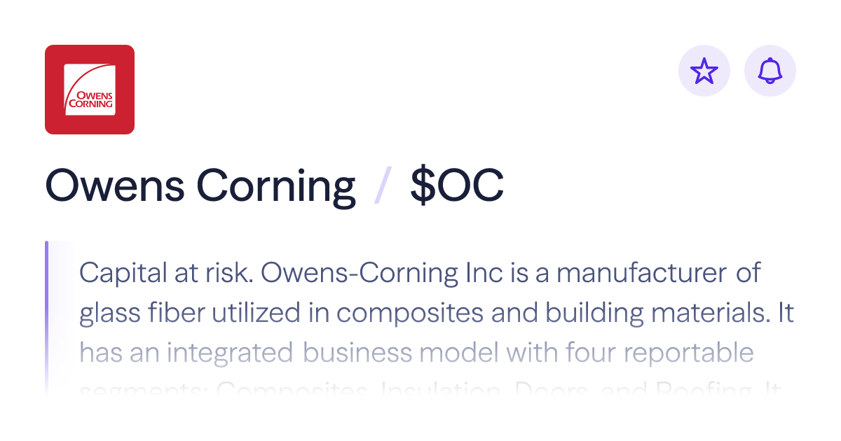 Buy Owens Corning stock | $OC Share Price | Lightyear