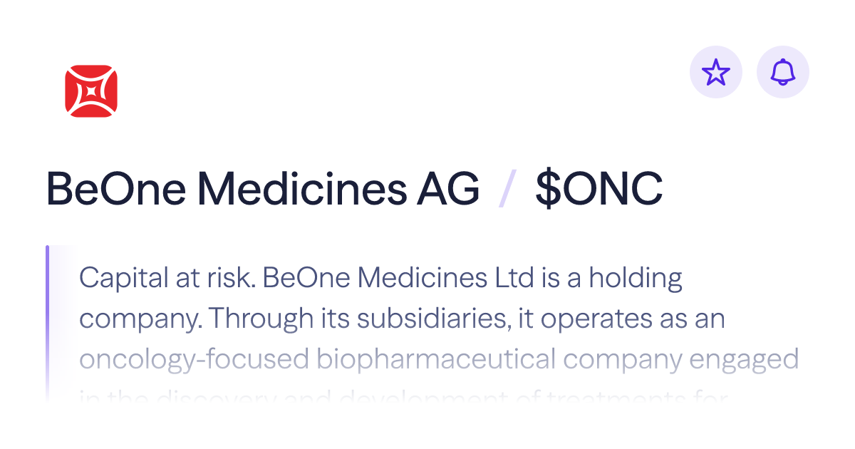 Buy BeOne Medicines AG stock | $ONC Share Price | Lightyear
