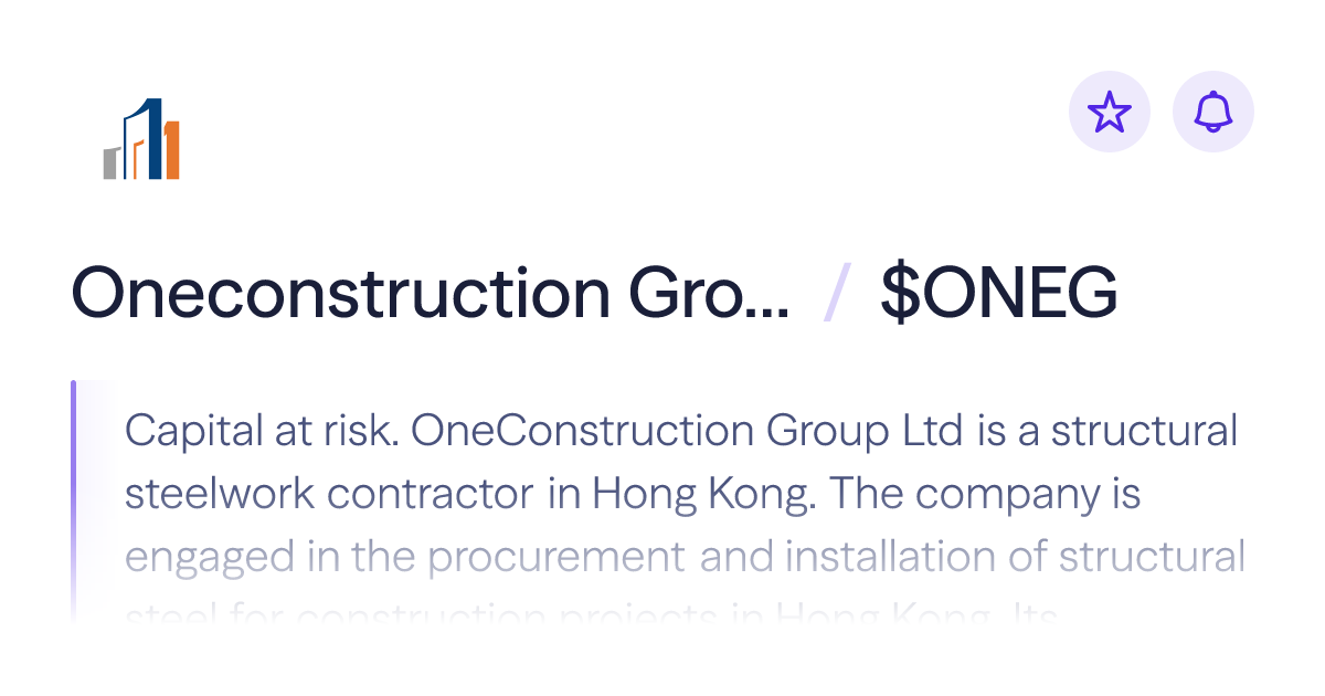 Buy Oneconstruction Group stock | $ONEG Share Price | Lightyear