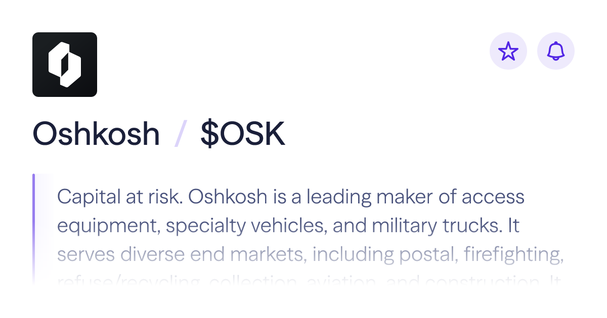 Buy Oshkosh stock | $OSK Share Price | Lightyear