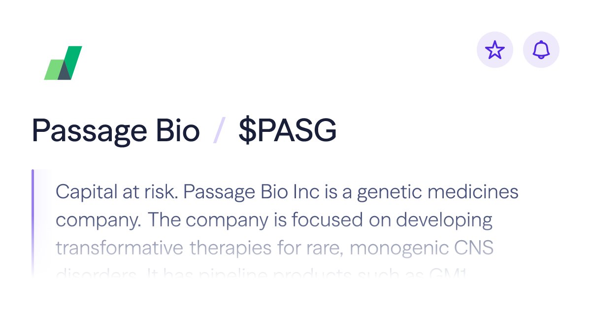 Buy Passage Bio stock | $PASG Share Price | Lightyear