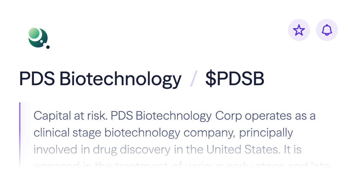 Buy PDS Biotechnology stock | $PDSB Share Price | Lightyear