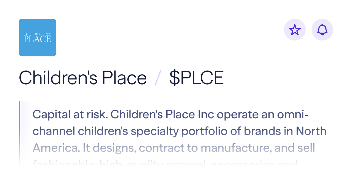 Buy Children's Place stock | $PLCE Share Price | Lightyear
