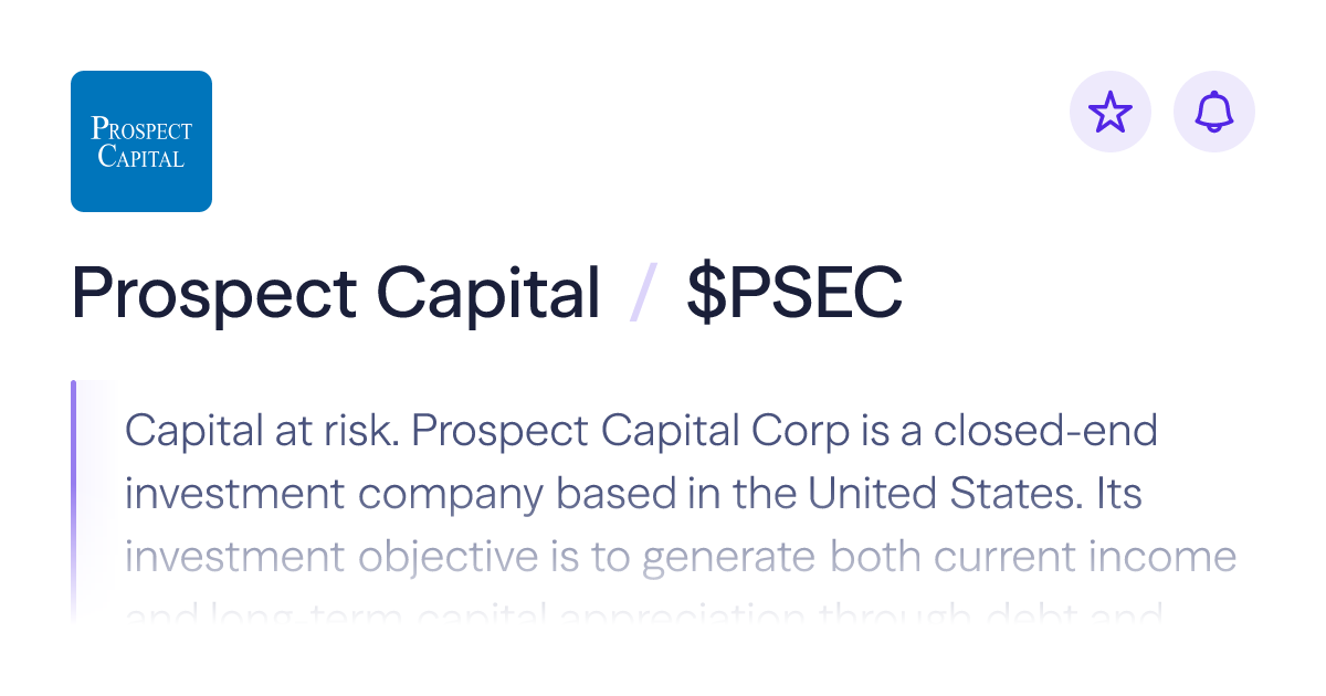 Buy Prospect Capital stock | $PSEC Share Price | Lightyear