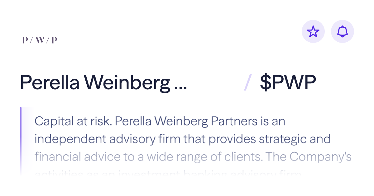 Buy Perella Weinberg Partners stock | $PWP Share Price | Lightyear