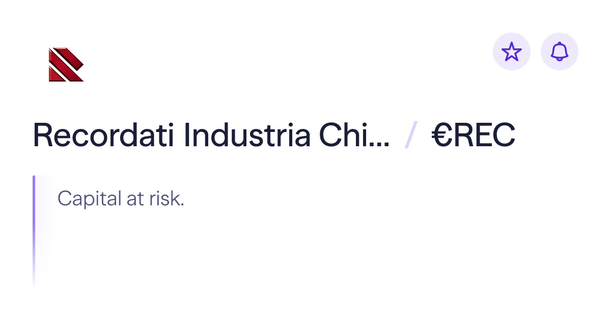 Buy Recordati Industria Chimica e Farmaceutica S.p.A. stock | €REC ...