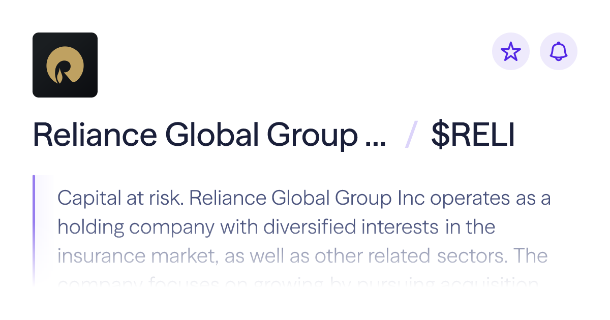 Buy Reliance Global Group Inc. stock | $RELI Share Price | Lightyear
