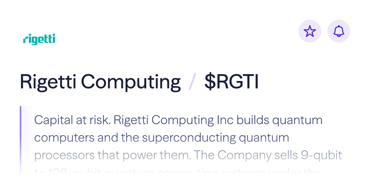 Buy Rigetti Computing stock | $RGTI Share Price | Lightyear