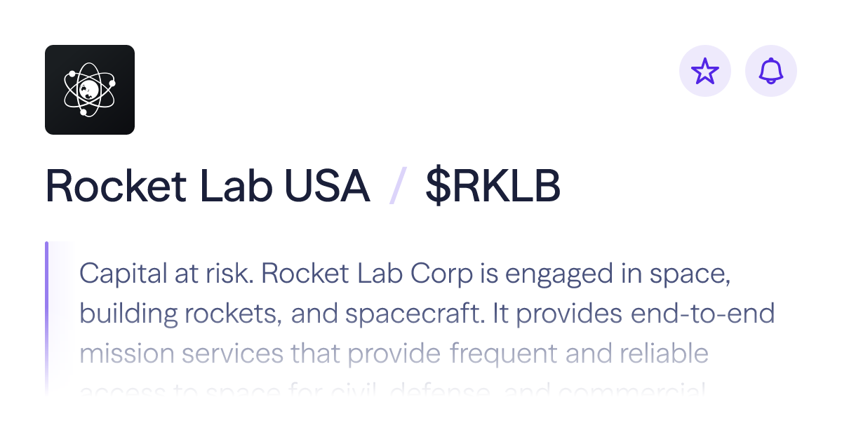 Buy Rocket Lab USA stock | $RKLB Share Price | Lightyear