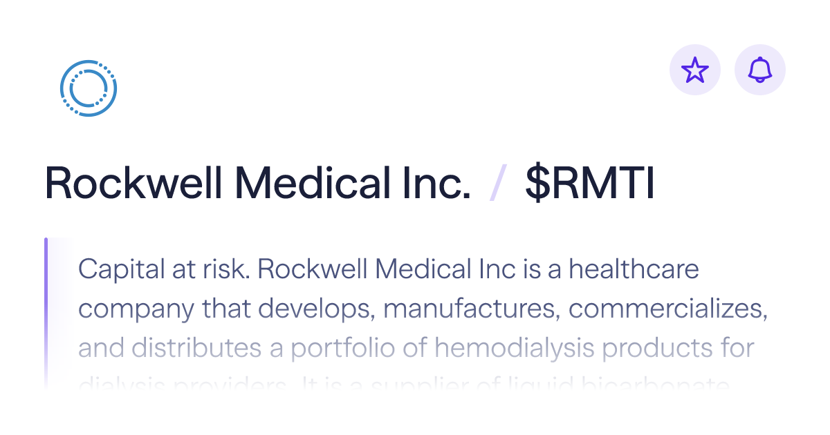 Buy Rockwell Medical Inc. stock | $RMTI Share Price | Lightyear