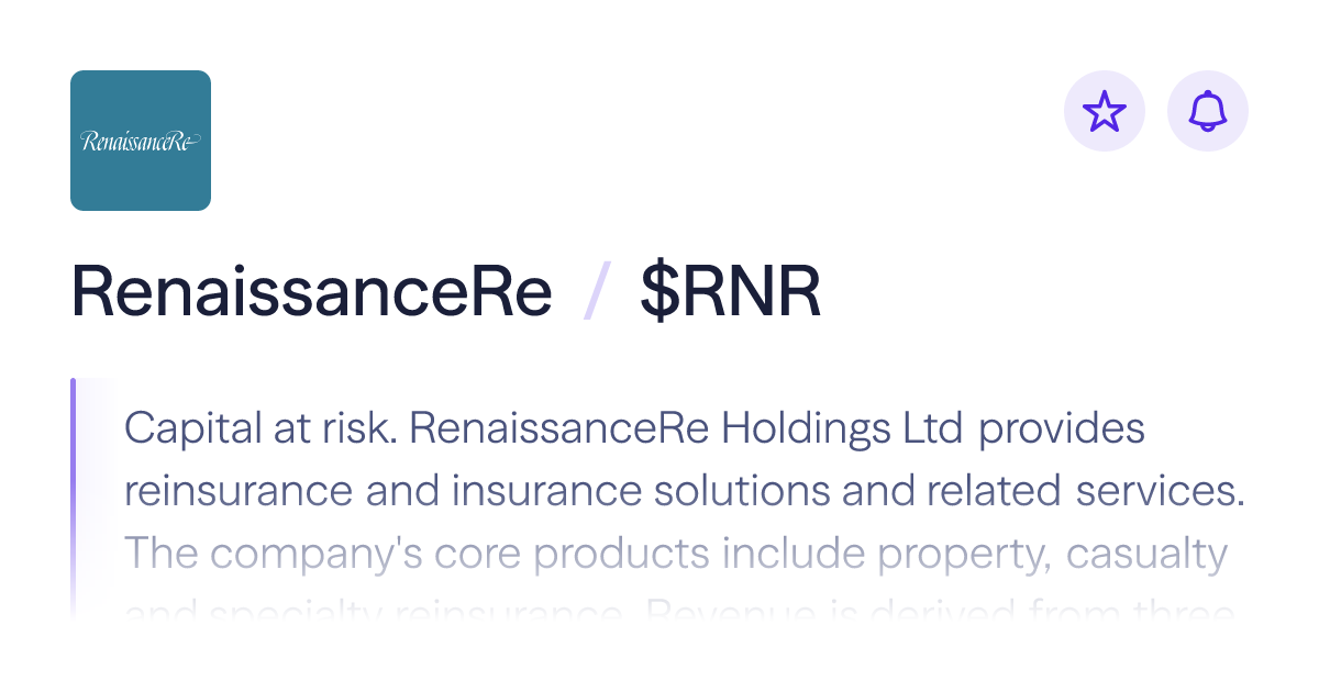Buy RenaissanceRe stock | $RNR Share Price | Lightyear