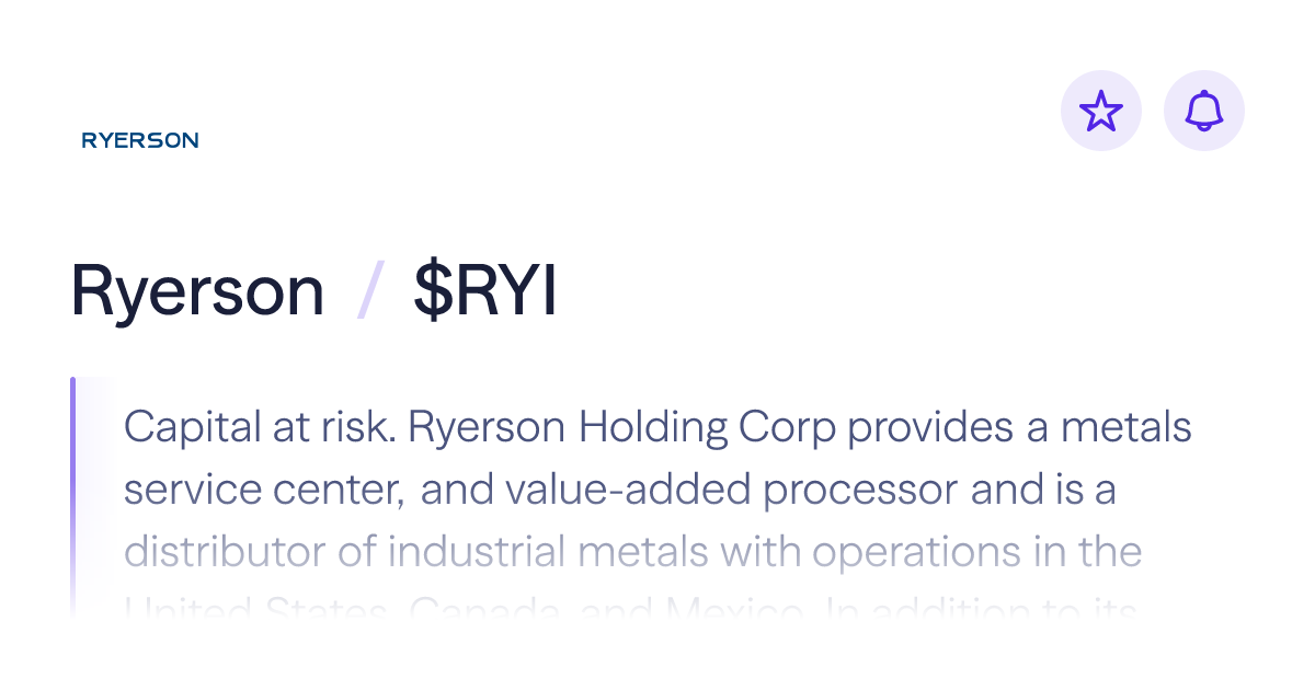 Buy Ryerson stock | $RYI Share Price | Lightyear