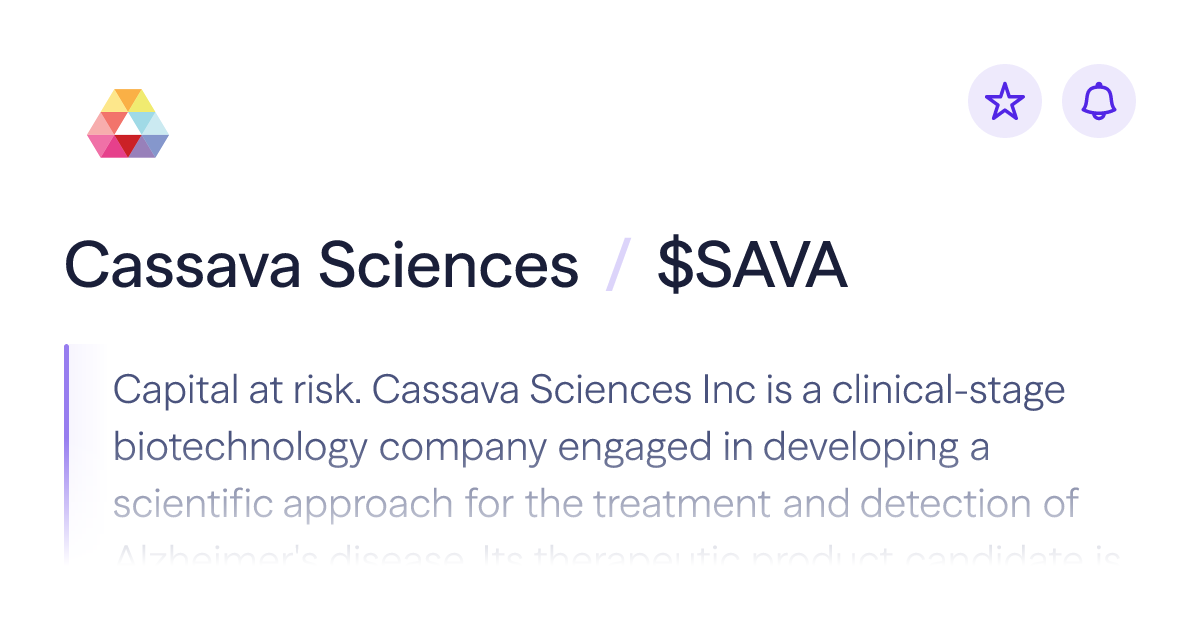 Buy Cassava Sciences stock | $SAVA Share Price | Lightyear