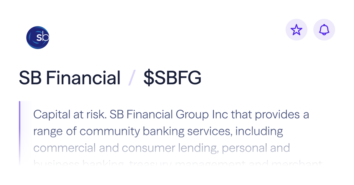 Buy SB Financial stock | $SBFG Share Price | Lightyear