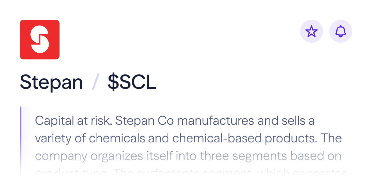 Buy Stepan stock | $SCL Share Price | Lightyear