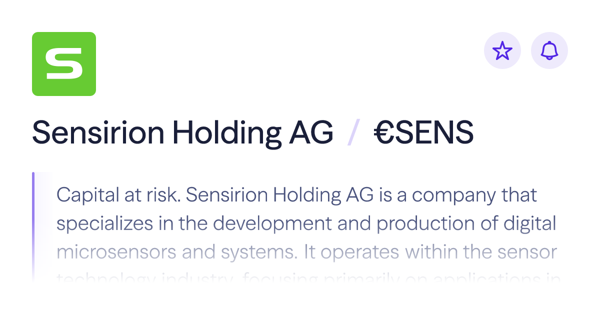 Buy Sensirion Holding AG stock | €SENS Share Price | Lightyear