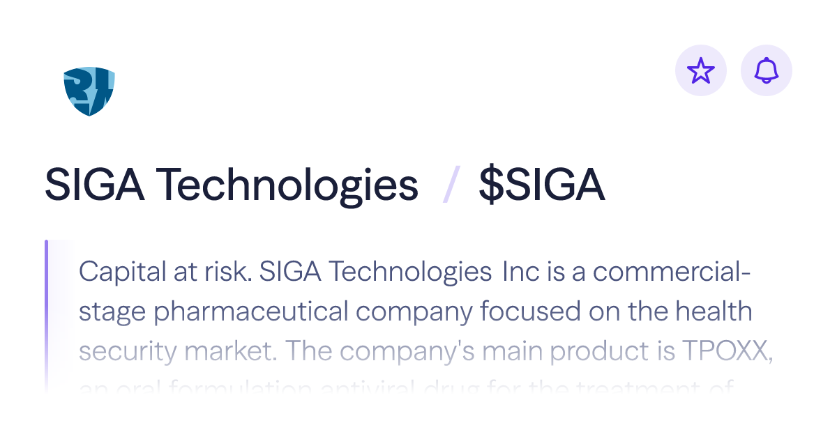 Buy SIGA Technologies stock | $SIGA Share Price | Lightyear