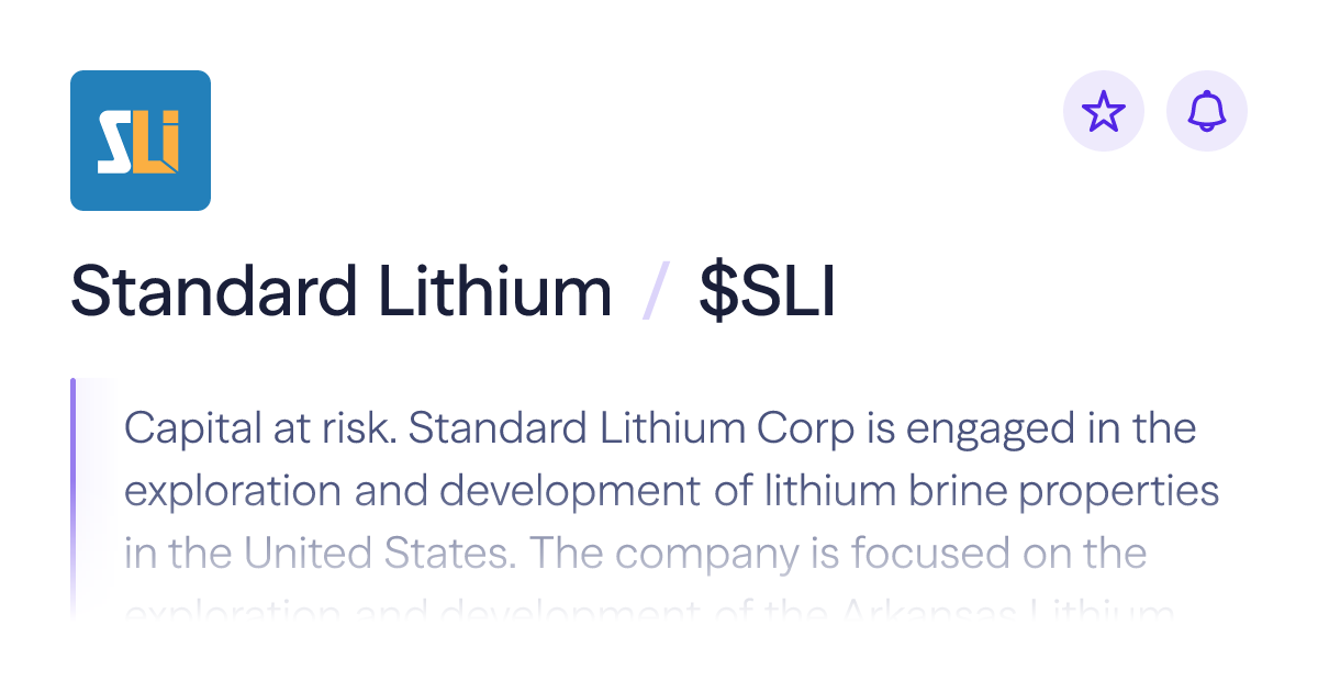 Buy Standard Lithium stock | $SLI Share Price | Lightyear
