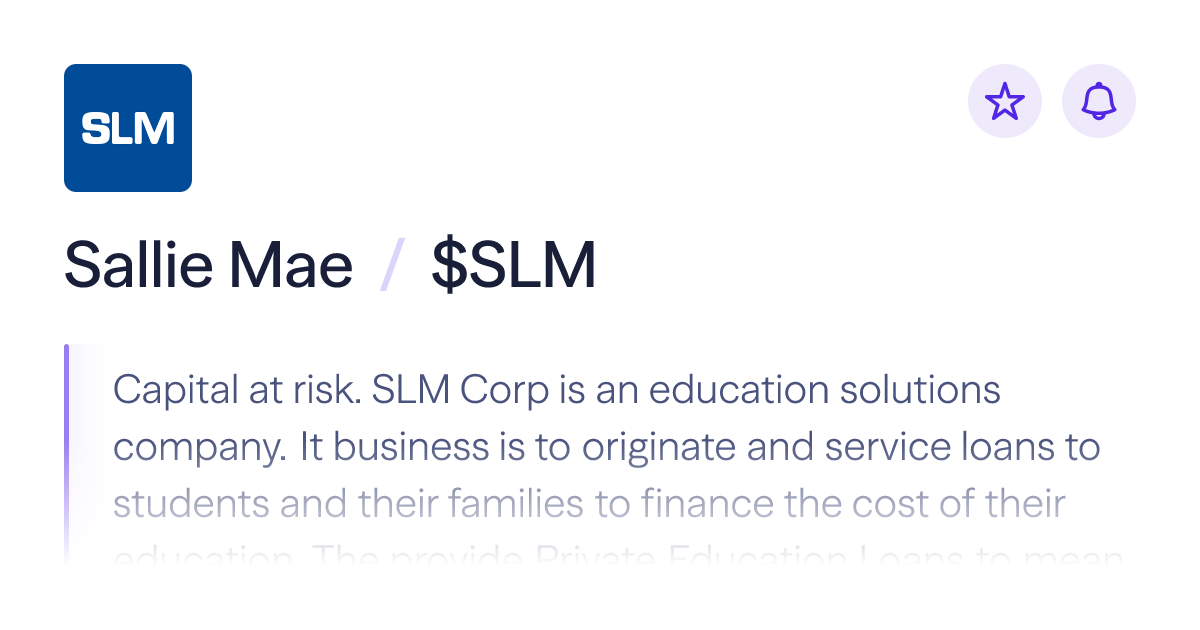 Buy Sallie Mae stock | $SLM Share Price | Lightyear